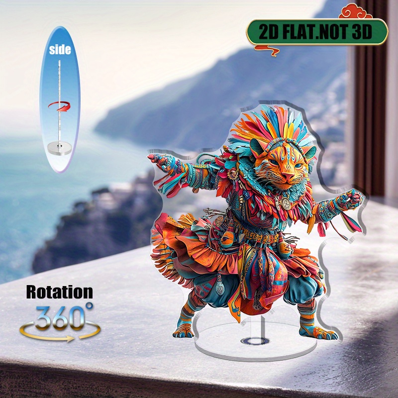 Rotating acrylic display featuring vibrant anthropomorphic animal ...