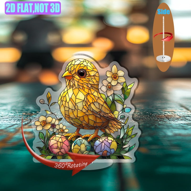 Rotating acrylic display featuring vivid stained glass rhombus design ...