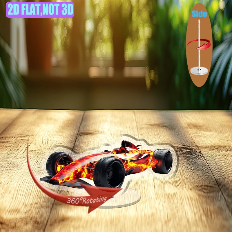 Rotating acrylic display of a high-speed racing car with hyper ...