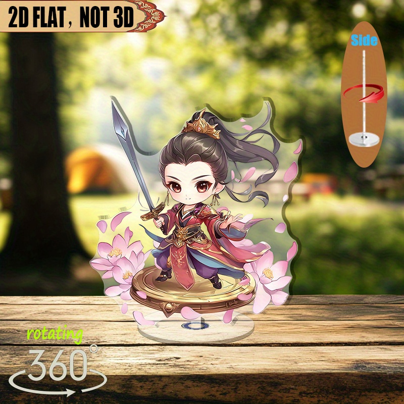 Rotating acrylic display piece featuring a chibi equity embodiment with ...