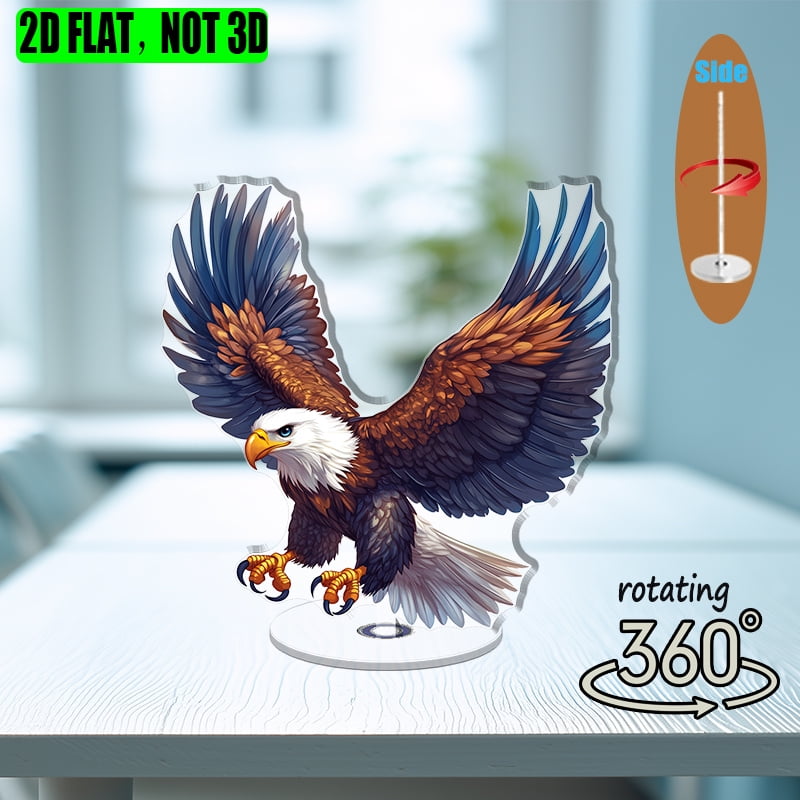 Rotating acrylic display piece featuring a majestic old eagle soaring ...