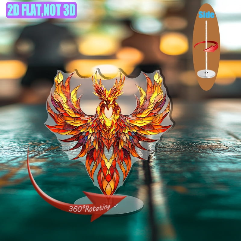Rotating acrylic display showcasing a fire elemental with vibrant ...