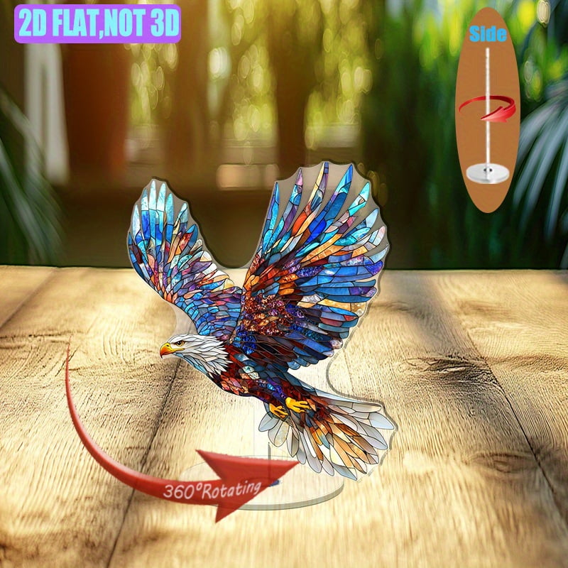 Rotating acrylic display with a stunning eagle design featuring ...