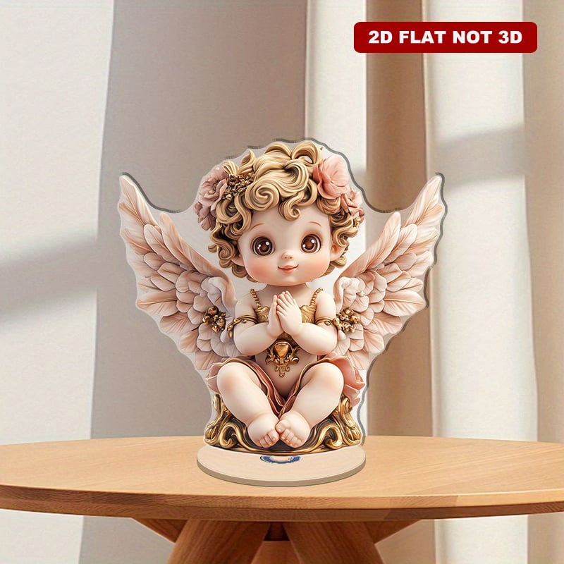 Rotating acrylic figurine of Retro Cupid with detailed wings intricate ...