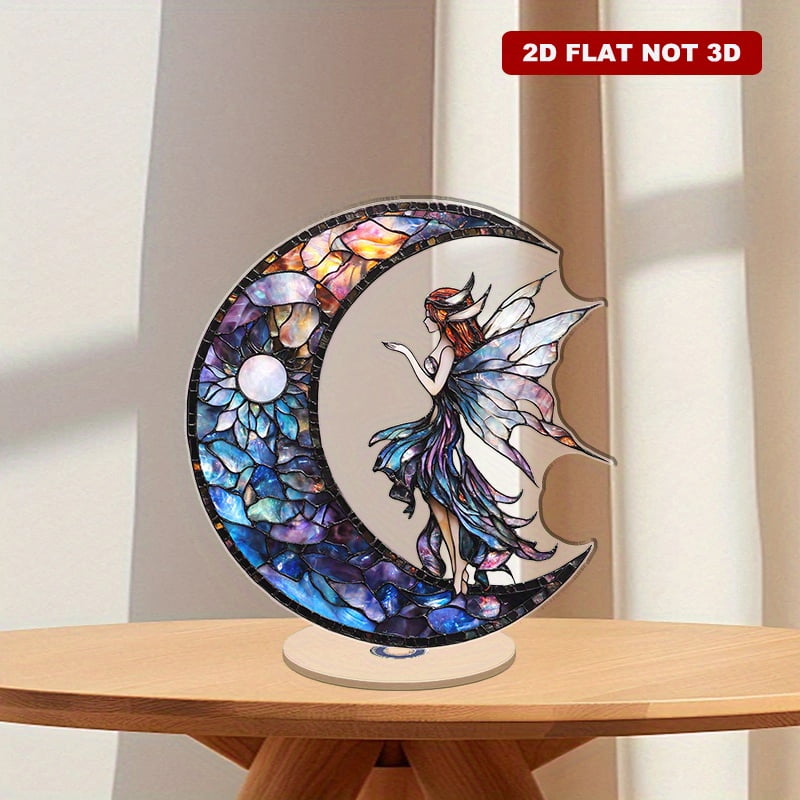 Rotating acrylic ornament features colorful crushed opal gemstones in ...