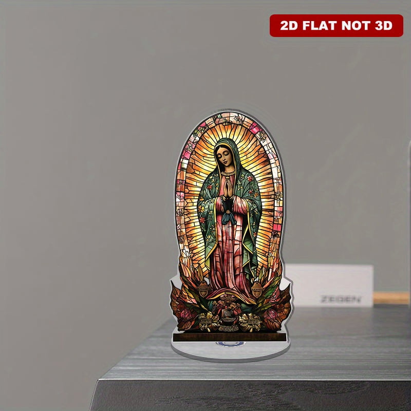 Rotating acrylic ornament featuring Our Lady of Guadalupe with bells ...
