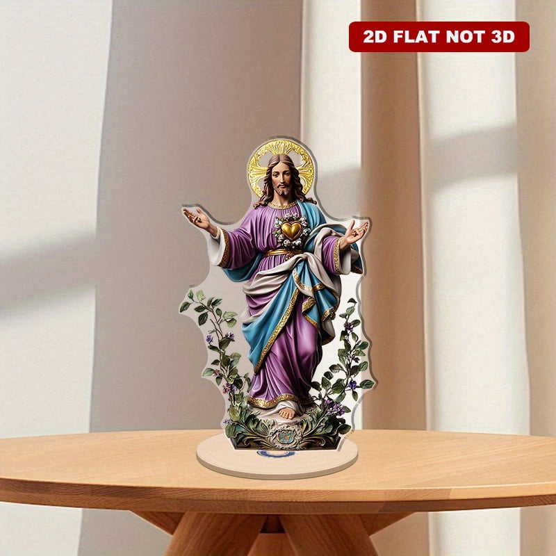 Rotating acrylic ornament featuring the Sacred Heart of Jesus in ...