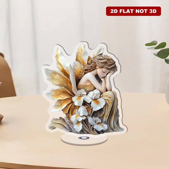 Rotating acrylic ornament featuring a beautiful sculpted figure with ...