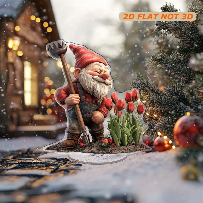 Rotating acrylic ornament featuring a hyper-realistic dwarf statue with ...