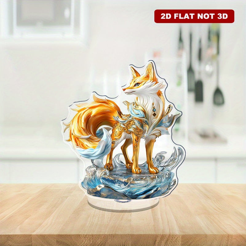 Rotating acrylic ornament featuring a nine-tailed fox with exquisite ...