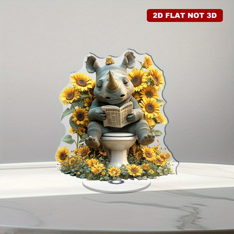 Rotating acrylic ornament featuring a sunflower pedestal on a white ...