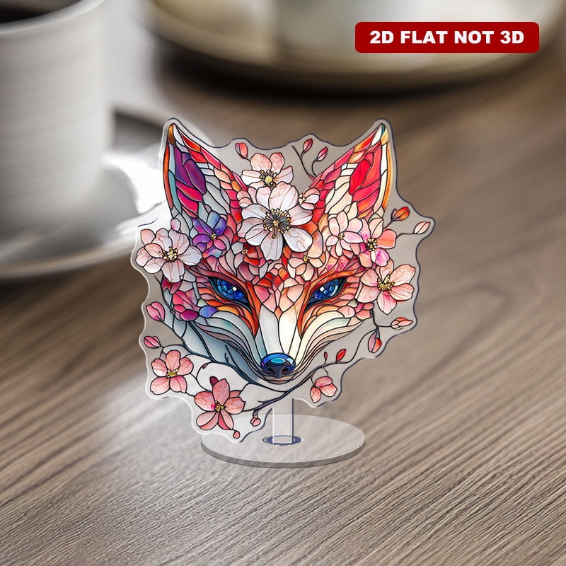 Rotating acrylic ornament featuring a vibrant nine-tailed fox mask with ...