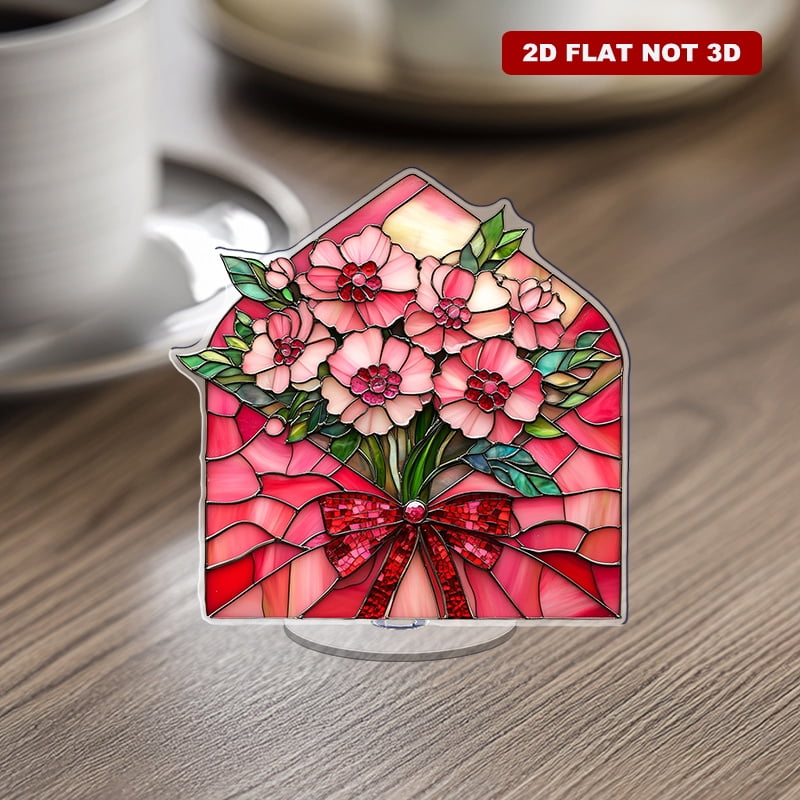 Rotating acrylic ornament featuring a vibrant red envelope with a ...
