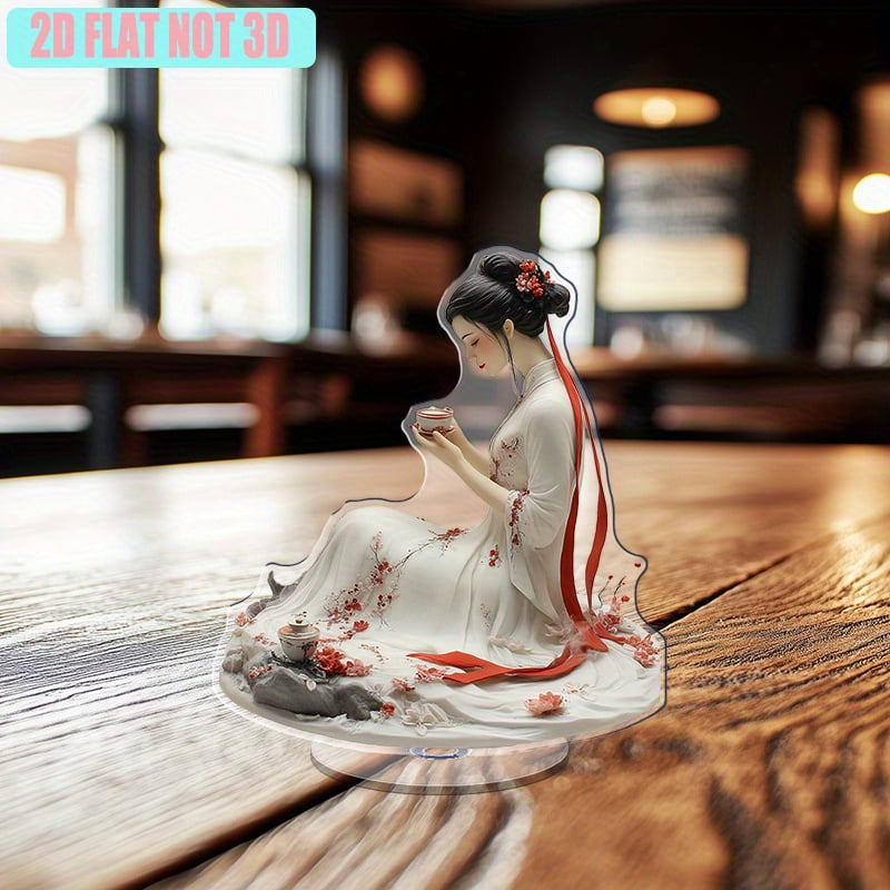 Rotating acrylic ornament featuring a beautiful Tang Dynasty lady in ...