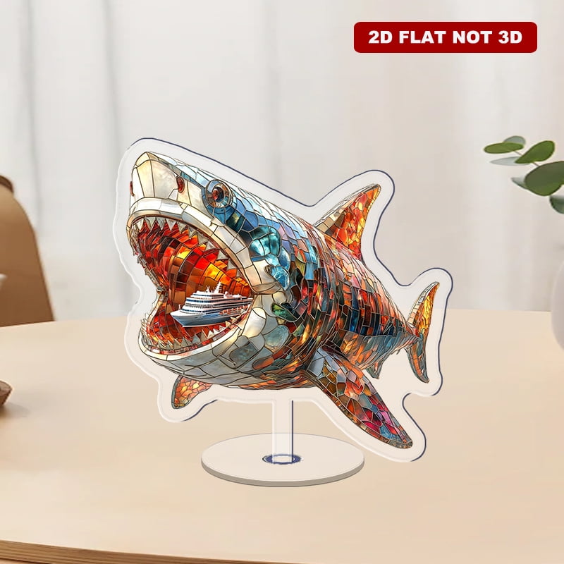 Rotating acrylic ornament featuring a detailed Victorian stained glass ...