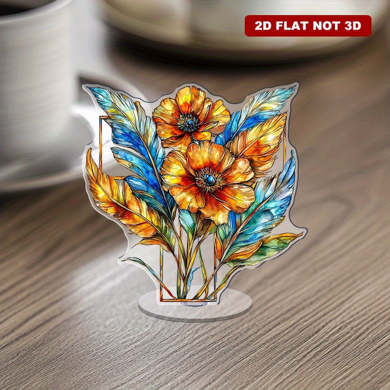 Rotating acrylic ornament featuring detailed hand-painted feathers ...