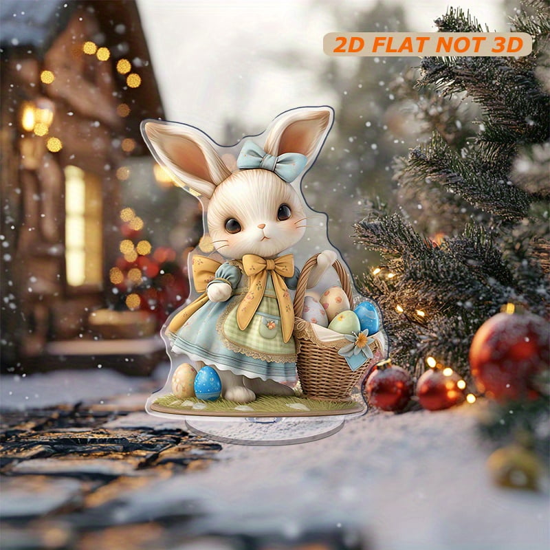 Rotating acrylic ornament featuring a hyper-realistic delicate pottery ...