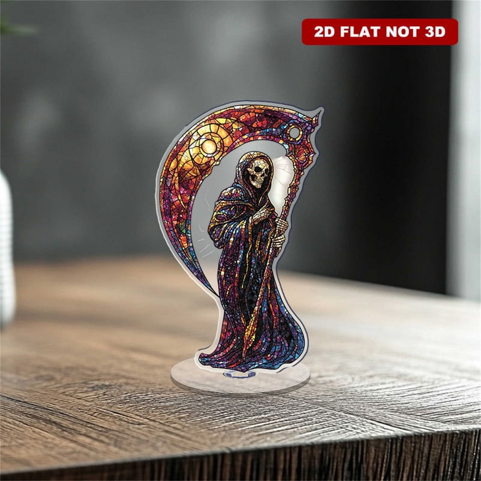 Rotating acrylic ornament featuring a hyperrealistic stained glass ...