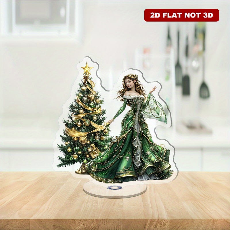 Rotating acrylic ornament featuring a radiant winter sprite by a ...