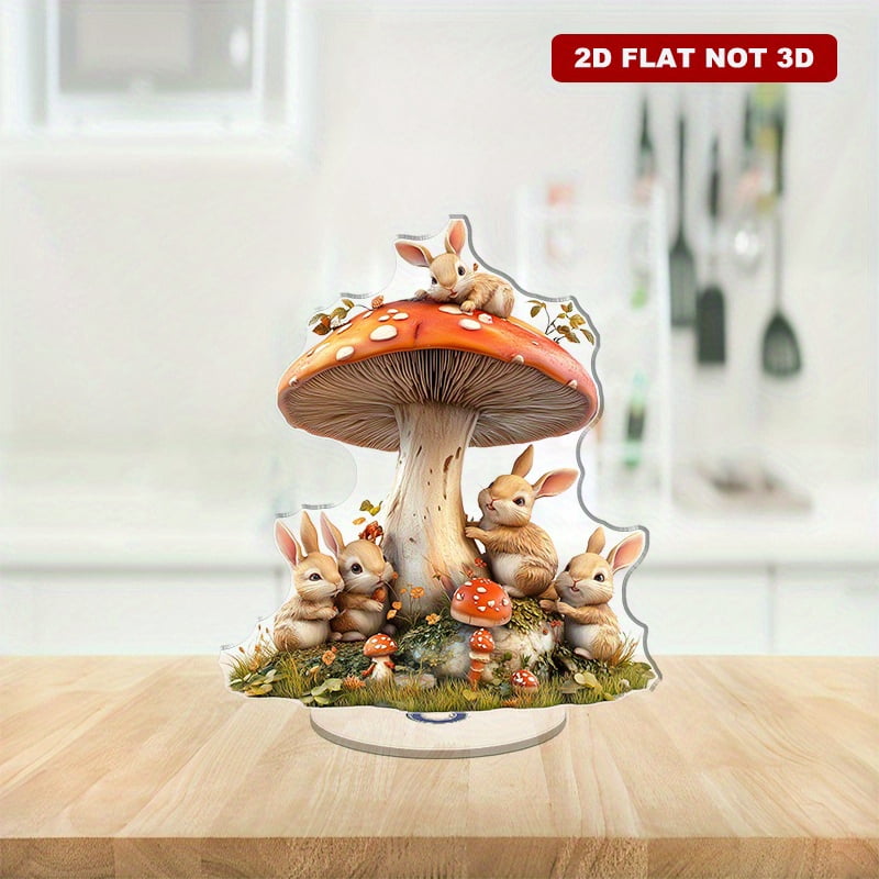 Rotating acrylic ornament featuring realistic lop-eared rabbits playing ...