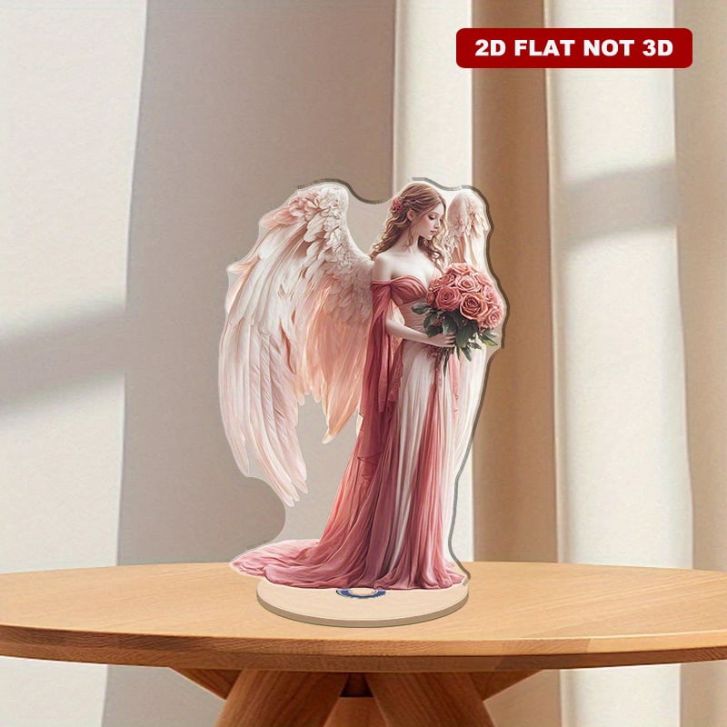 Rotating acrylic ornament featuring a stunning angelic figure with ...