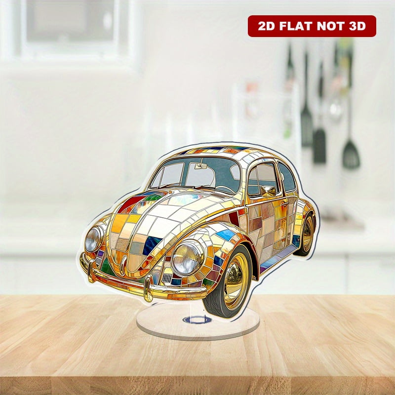 Rotating acrylic ornament featuring a stunning stained glass Volkswagen ...