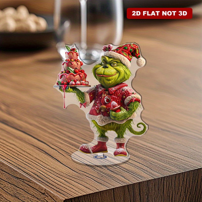 Rotating acrylic ornament featuring the Grinch in a Christmas costume ...