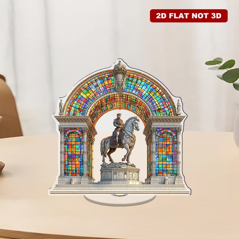 Rotating acrylic ornament featuring the Monumento a Vittorio Emanuele ...
