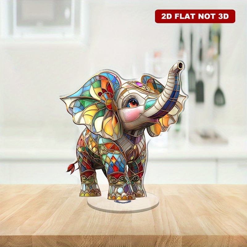 Rotating acrylic ornament featuring ultra-realistic colorful Dumbo in ...