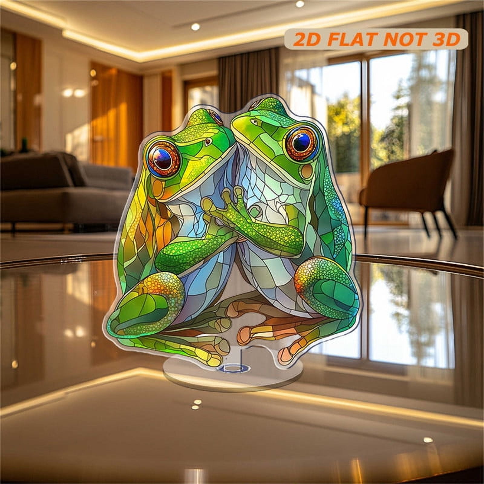 Rotating acrylic ornament featuring ultra-realistic glittering stained ...