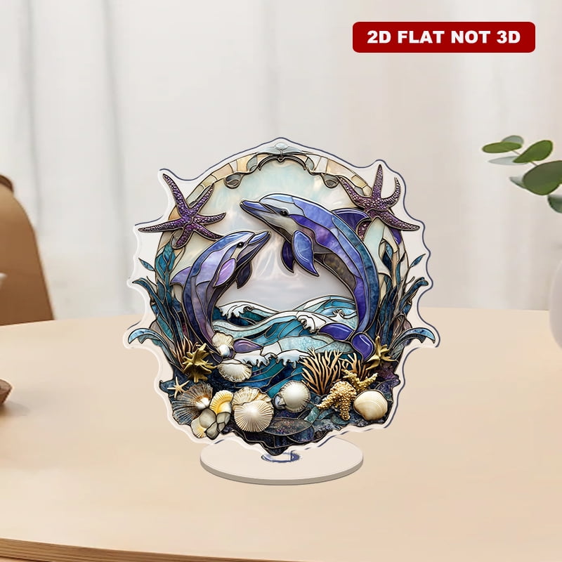 Rotating acrylic ornament featuring ultra-realistic stained glass ...