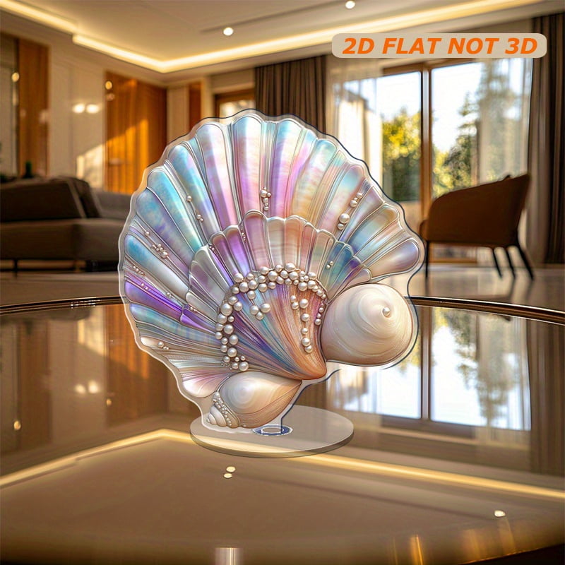 Rotating acrylic ornament featuring vibrant shells stained glass and ...