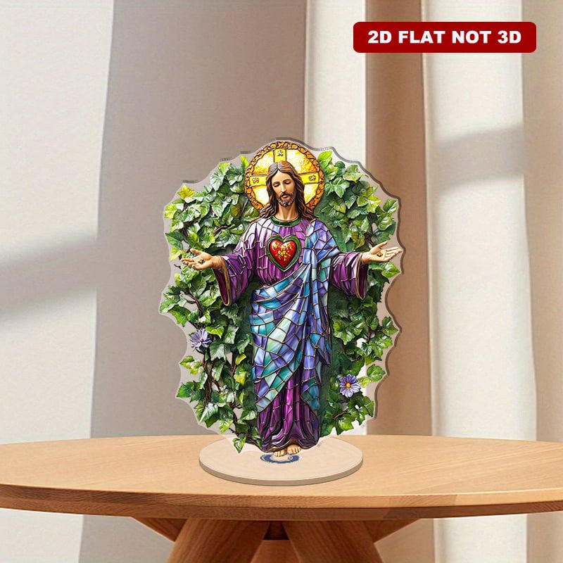 Rotating acrylic piece featuring the Sacred Heart of Jesus in vibrant ...