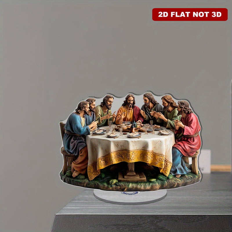 Rotating acrylic sculpture depicting the Last Supper with realistic ...