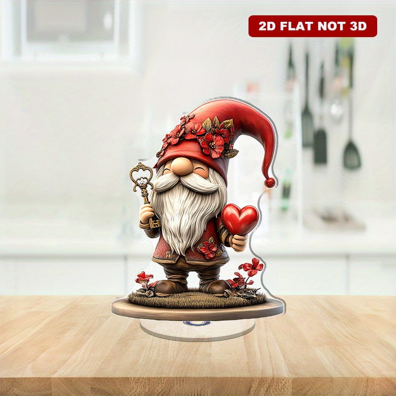 Rotating acrylic standee featuring a charming gnome with a white beard ...