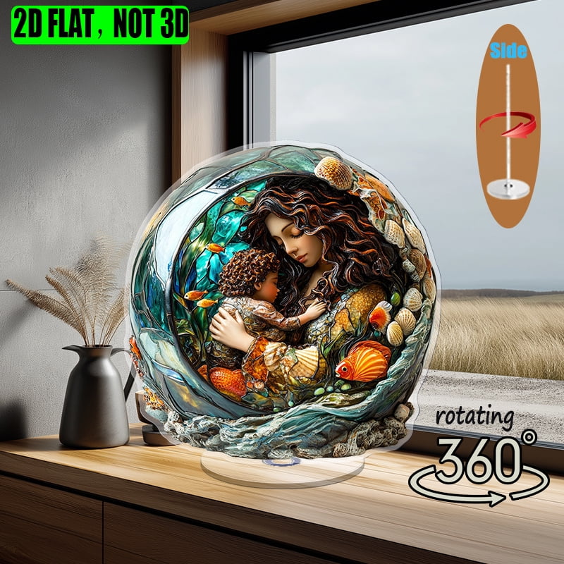 Rotating acrylic tabletop display featuring intricately detailed glass ...