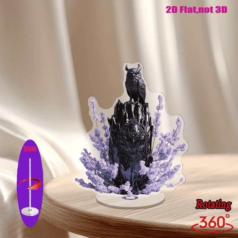 Rotating acrylic tabletop sculpture featuring an elegant obsidian ...