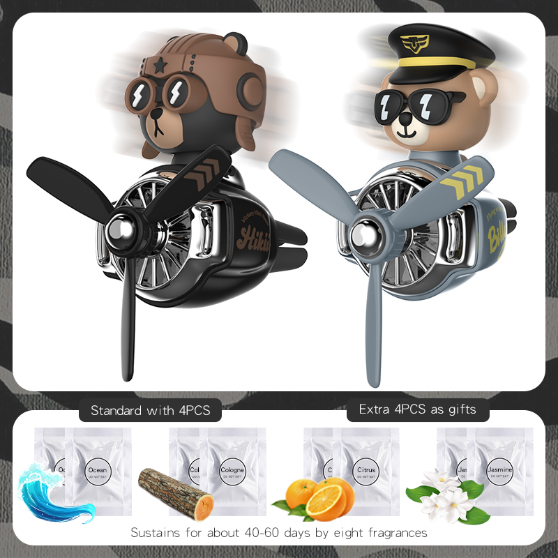 Rotating airplane pilot bear car air fresheners accessories interior ...