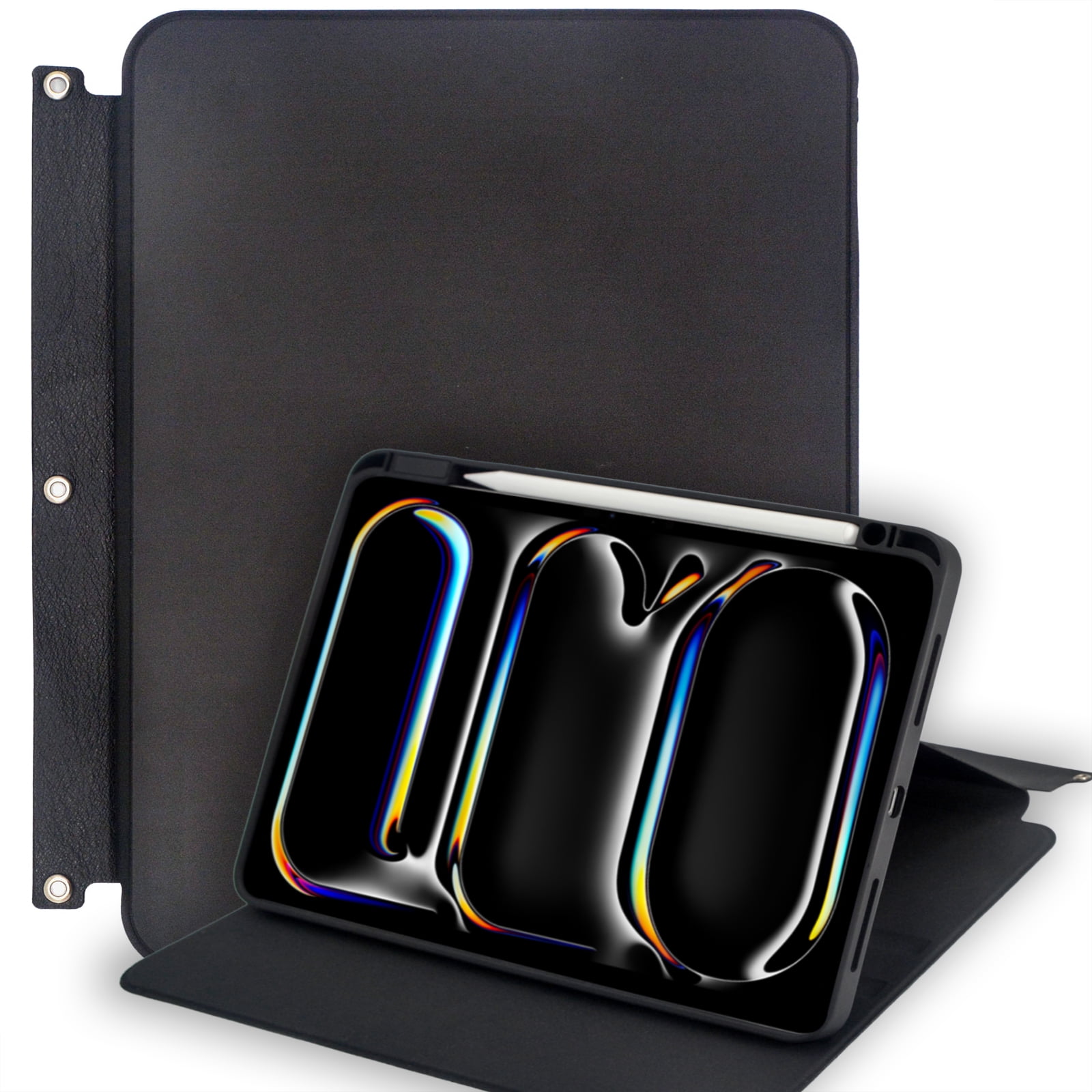 Rotating iPad Case with 3-Ring Binder Holes fit for A4-Size Binder, 360 ...