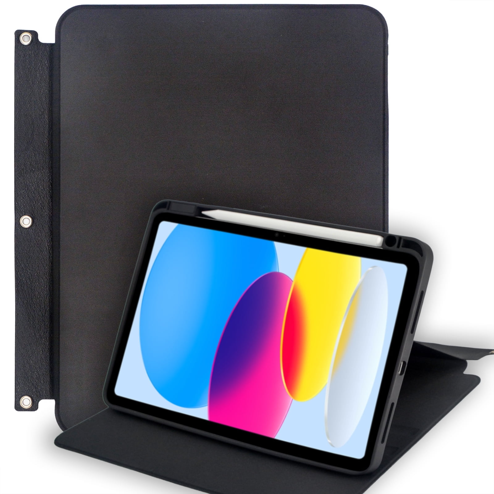 Rotating iPad Case with 3-Ring Binder Holes fit for A4-Size Binder, 360 ...