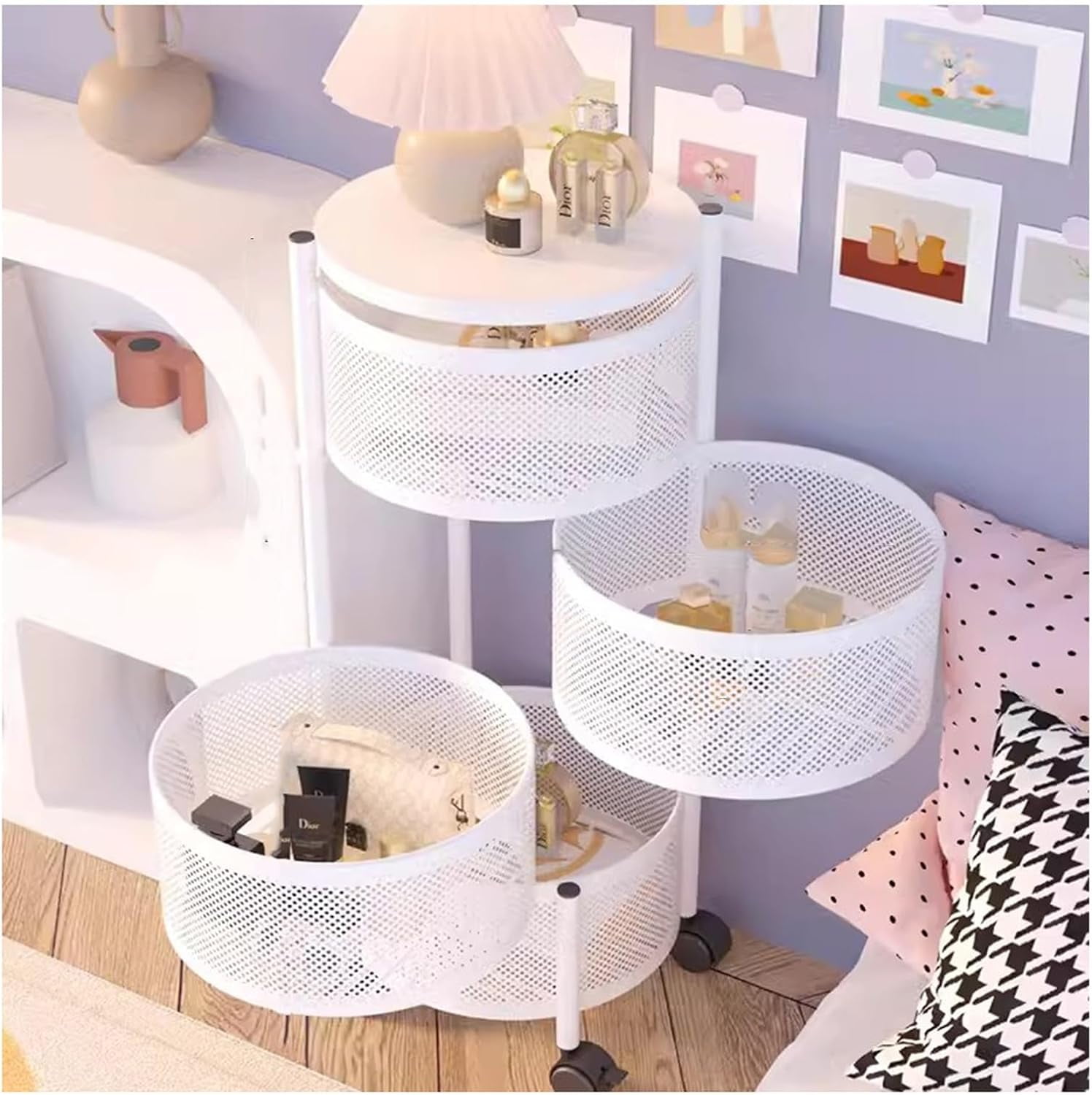 Rotating storage rack 360°Kitchen Rotating Vegetable Rack Wire Basket ...