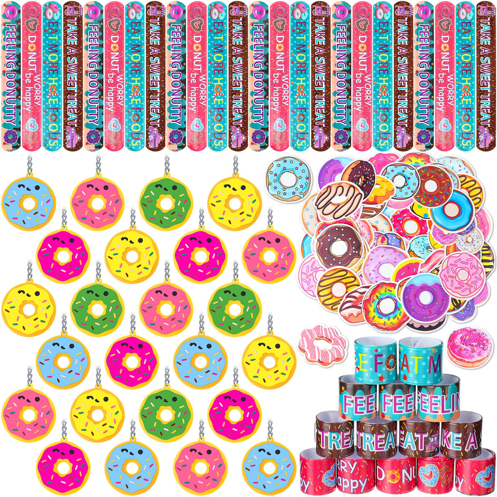 Rotatingpals 196 PcsITSC Donut Party Favors Include Donut Keychains and ...