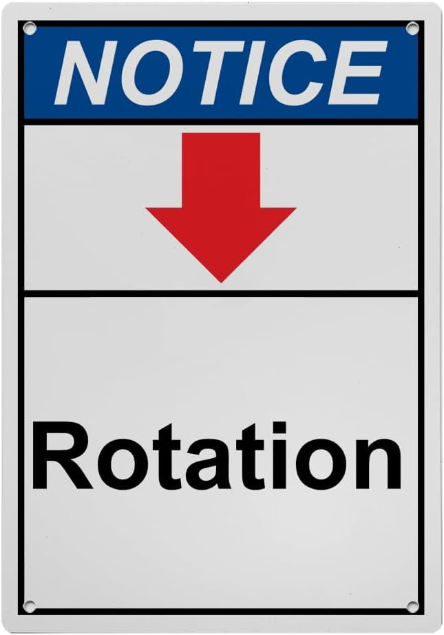 Rotation Down Arrow Sign, Industrial Material Handling Caution Sign 8 ...