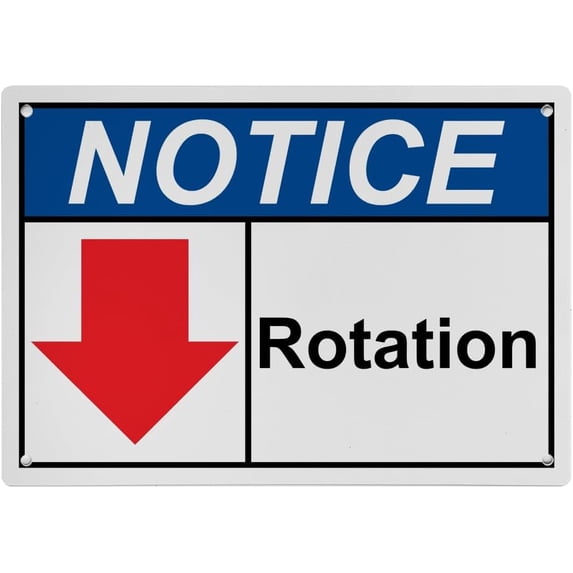 Rotation Down Arrow Sign, Industrial Material Handling Caution Sign 8 ...