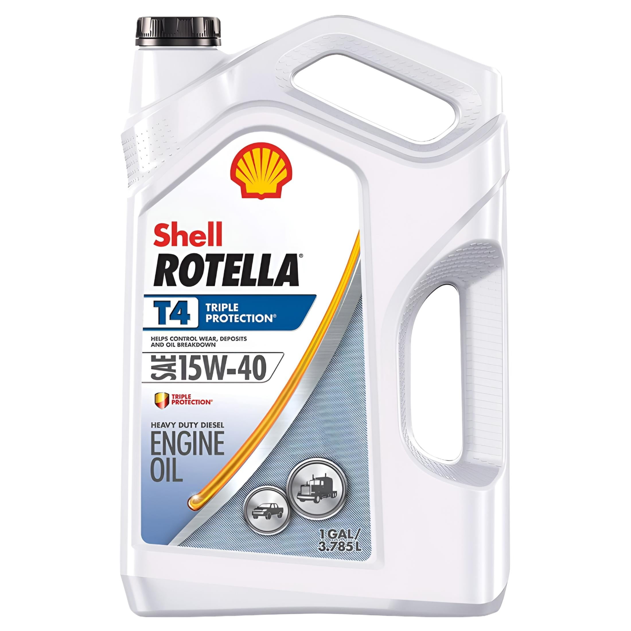 Rotella T4 15w40 Heavy Duty Diesel Engine Oil for Trucks - 1 Gallon ...