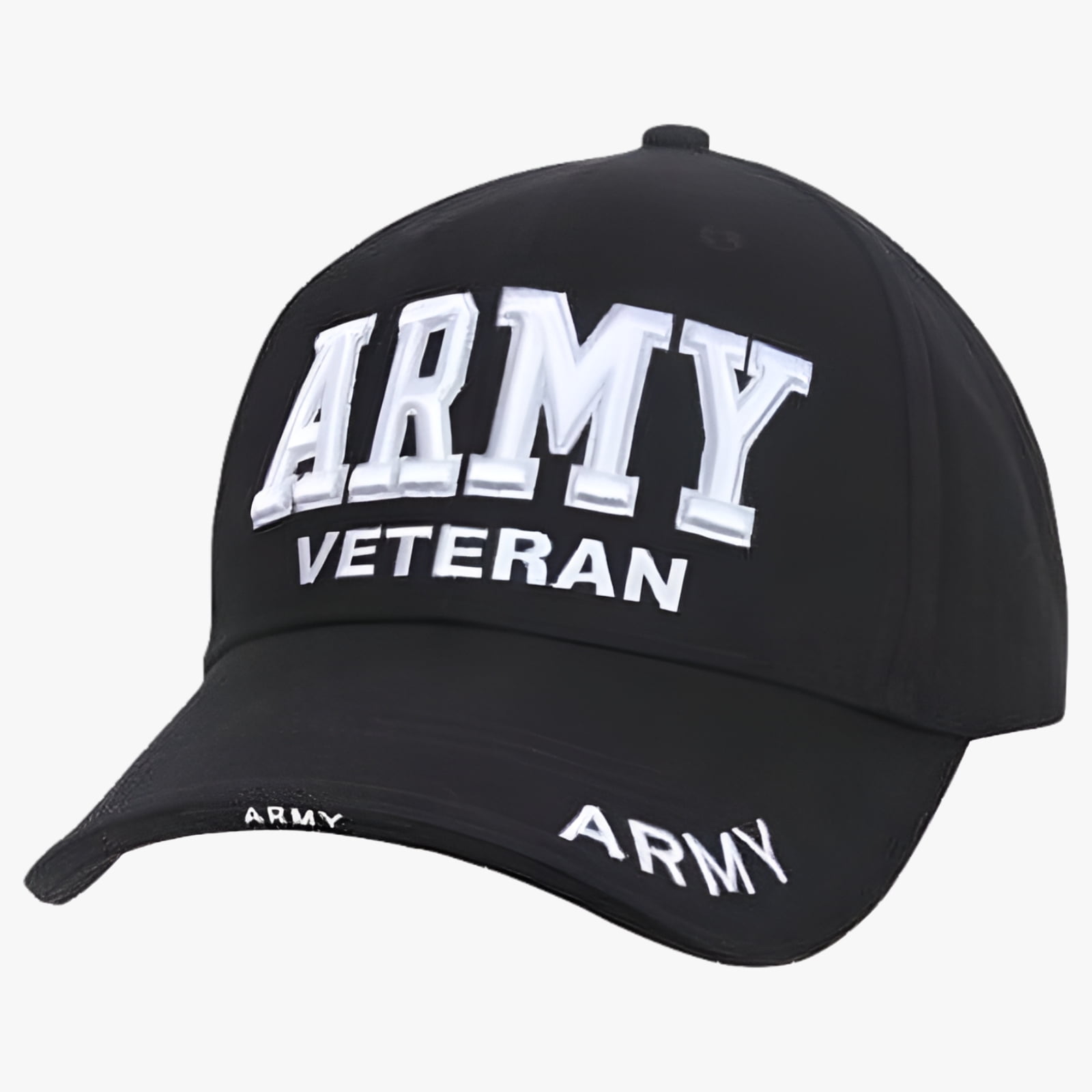 Rothco 17115 Deluxe Low Profile Army Veteran Cap, Black - Walmart.com