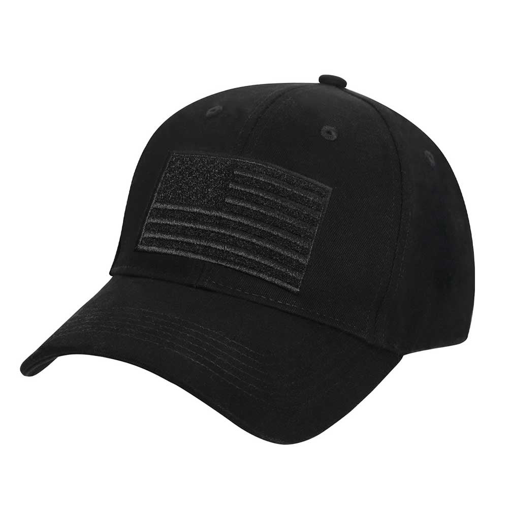 Rothco 19063 Hook & Loop U.S. Flag Low Profile Cap, Black - Walmart.com