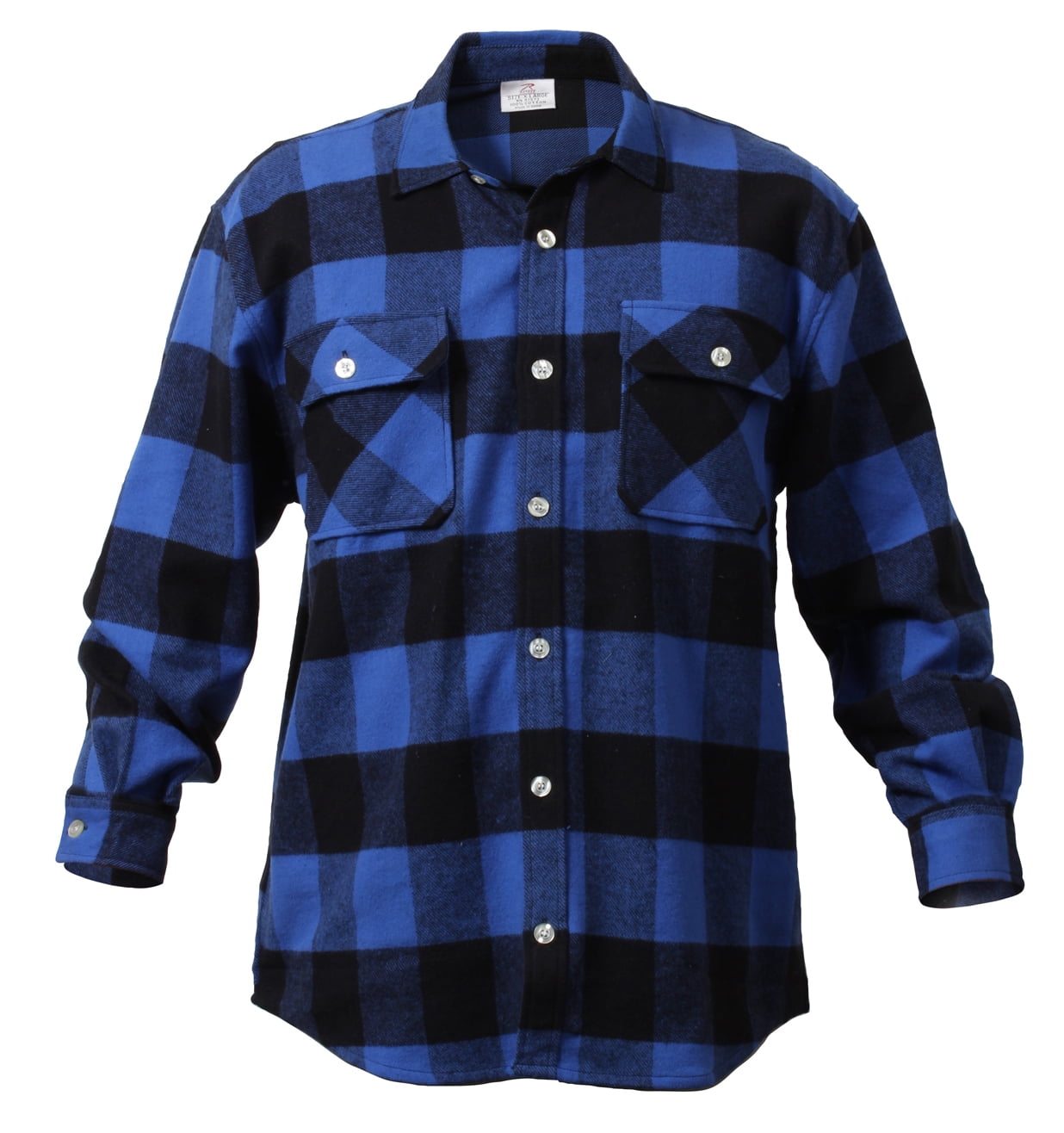Rothco Extra Heavyweight Buffalo Plaid Flannel Shirt, Blue Plaid, XL ...