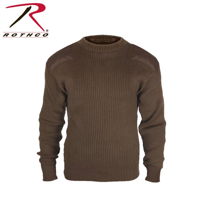 Rothco G.I. Style Acrylic Commando Sweater,Brown,S - Walmart Business ...