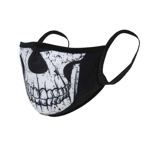 Rothco Half Skull Reusable 3-Layer Polyester Face Mask - Walmart.com